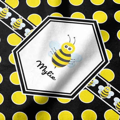 Custom Bee & Polka Dots Hooded Baby Towel (Personalized) | YouCustomizeIt