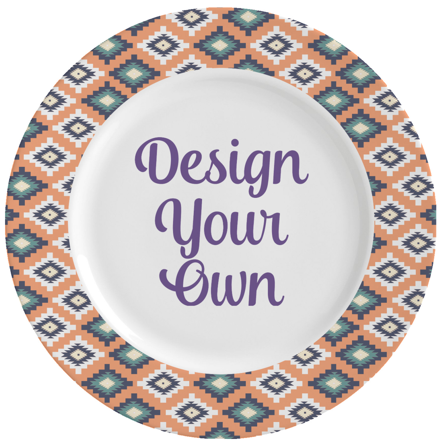 Tribal Ceramic Dinner Plates (Set of 4) (Personalized) - YouCustomizeIt