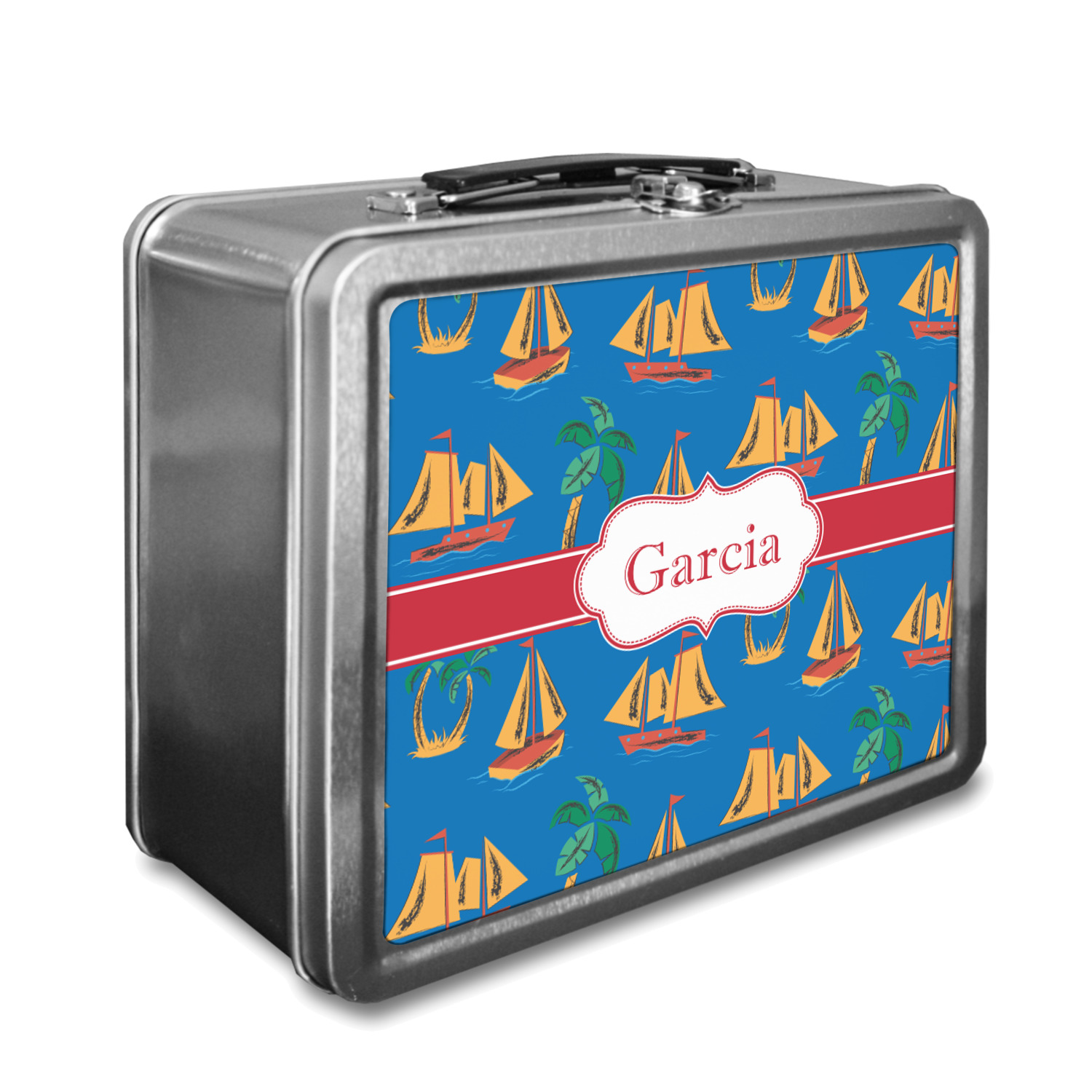Boats & Palm Trees Lunch Box (Personalized) - YouCustomizeIt