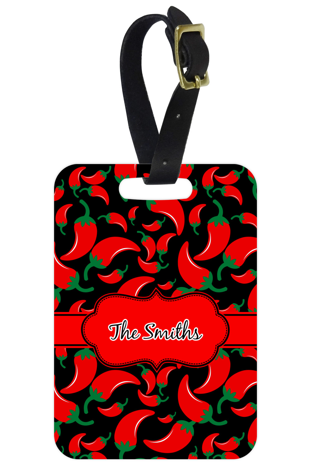 Chili Peppers Metal Luggage Tag w/ Name or Text - YouCustomizeIt