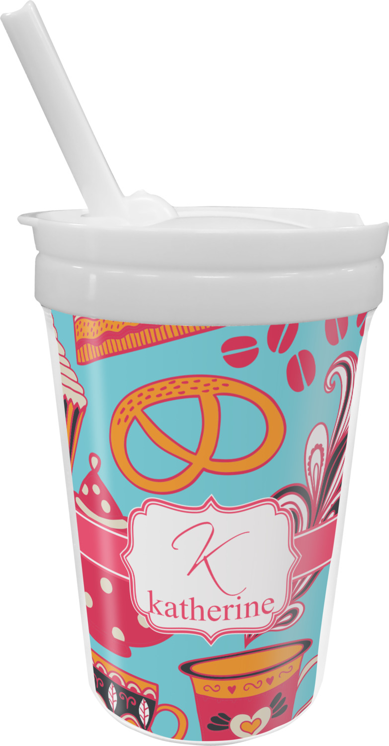 Dessert & Coffee Sippy Cup with Straw (Personalized) - YouCustomizeIt