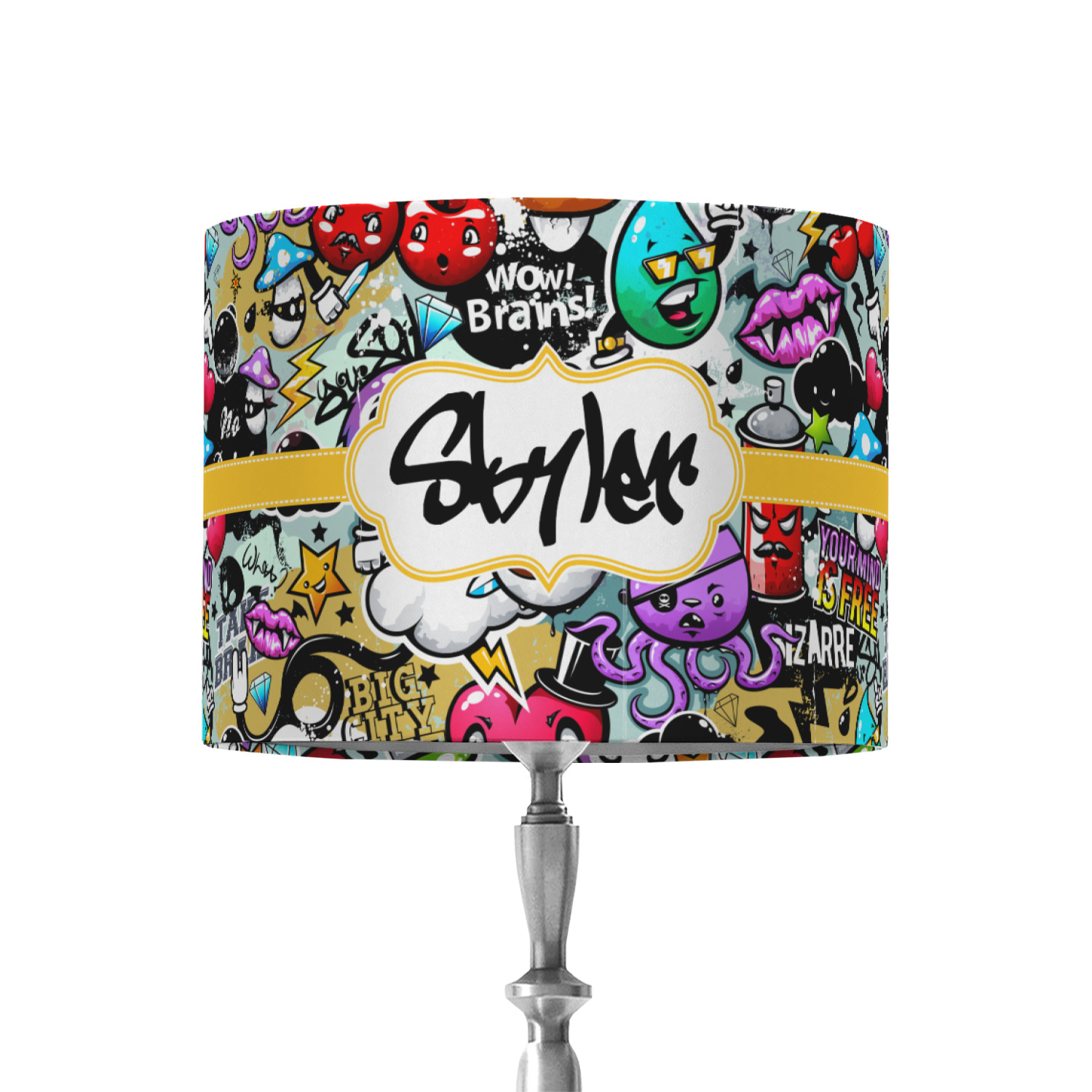 Graffiti 8" Drum Lamp Shade - Fabric (Personalized) - YouCustomizeIt