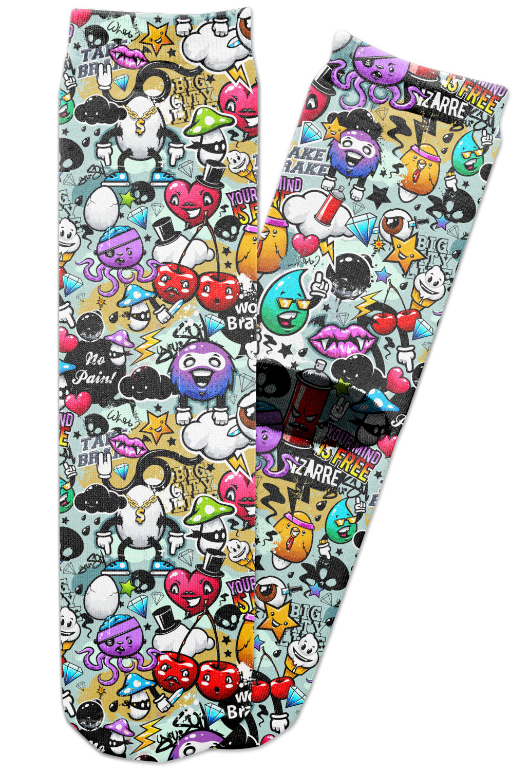 Custom Graffiti Adult Crew Socks (Personalized) | YouCustomizeIt