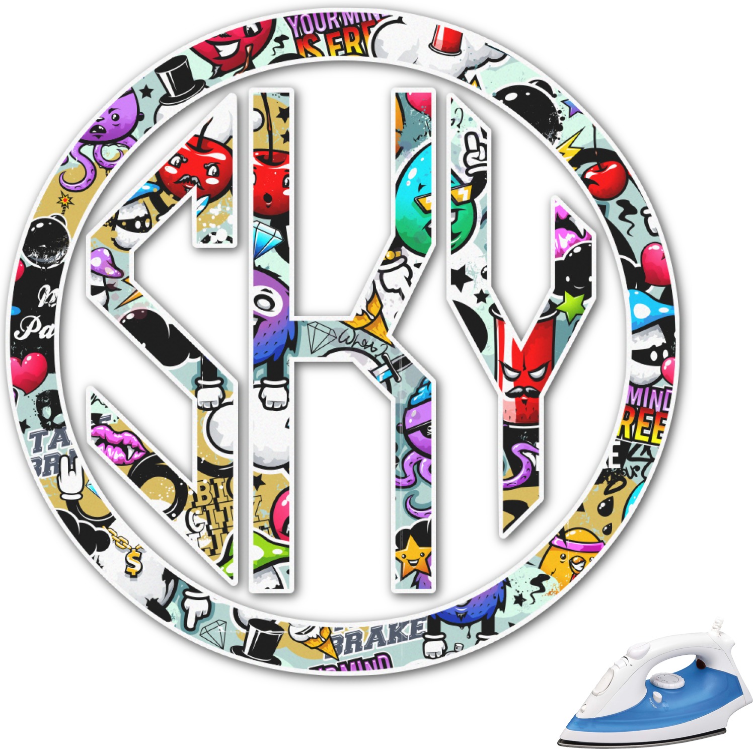 Custom Graffiti Monogram Iron On Transfer (Personalized) | YouCustomizeIt