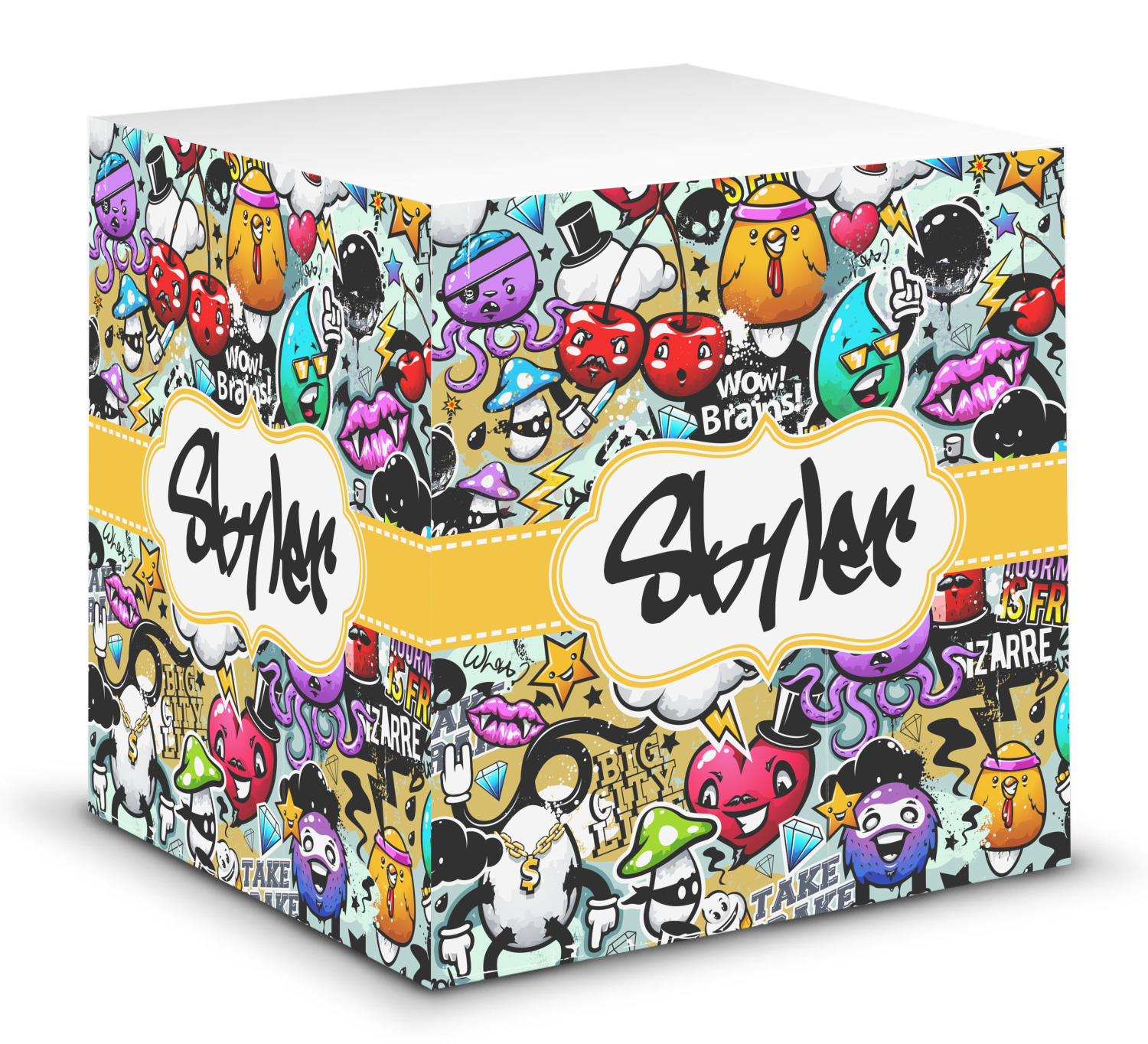 Custom Graffiti Sticky Note Cube (Personalized) | YouCustomizeIt