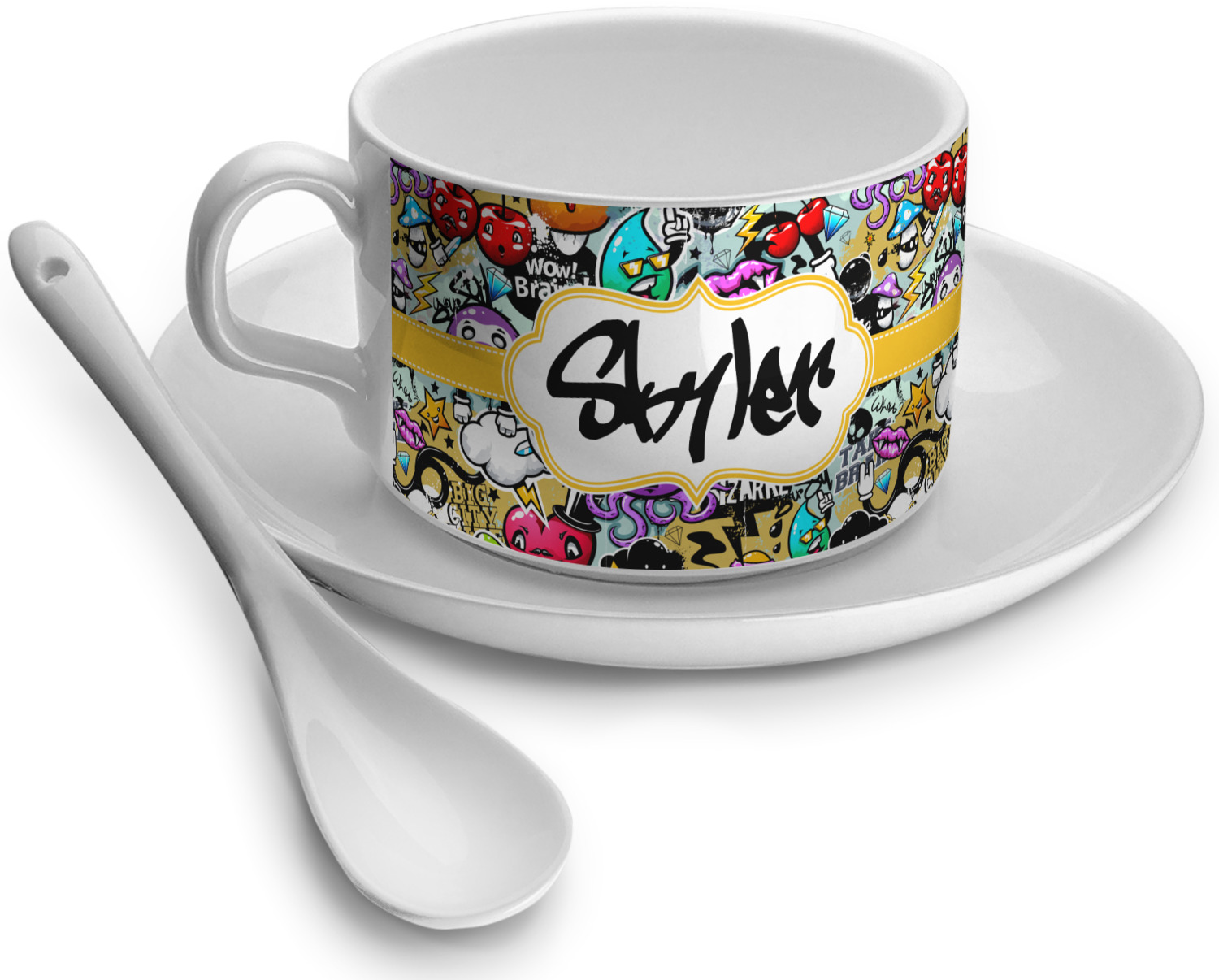 Graffiti Tea Cup - Single (Personalized) - YouCustomizeIt