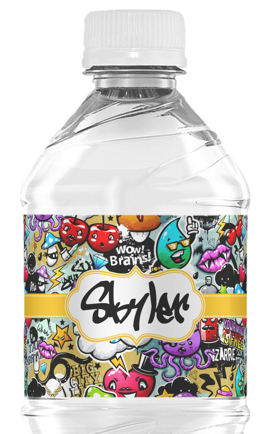 Graffiti Water Bottle Labels - Custom Sized (Personalized) - YouCustomizeIt