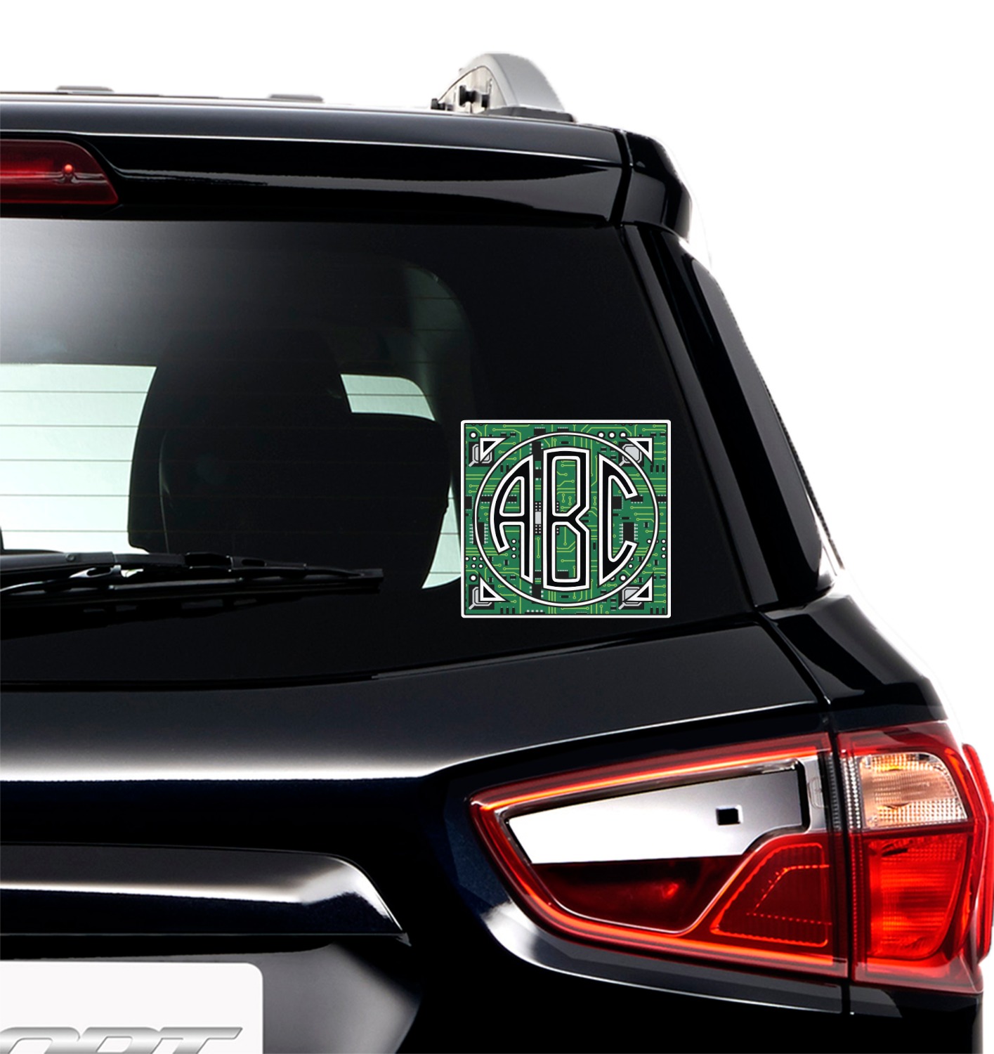Custom Circuit Board Monogram Car Decal (Personalized) | YouCustomizeIt