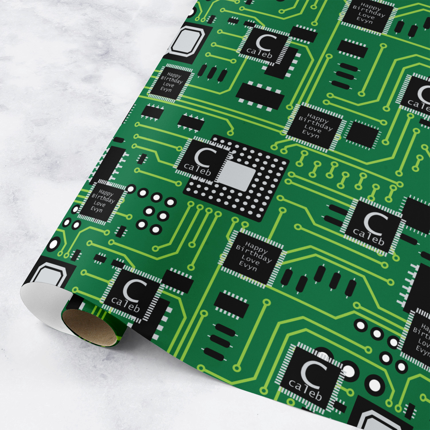 Circuit Board Wrapping Paper (Personalized) - YouCustomizeIt