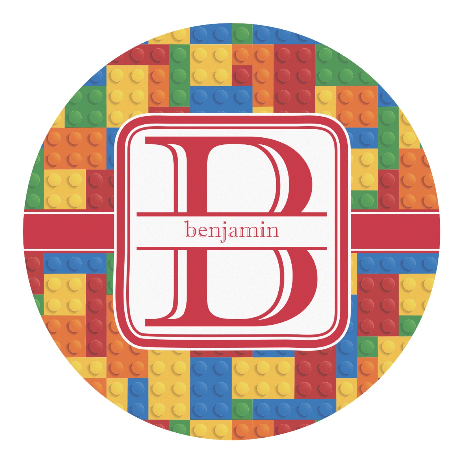 Building Blocks Round Decal - Medium (Personalized) - YouCustomizeIt