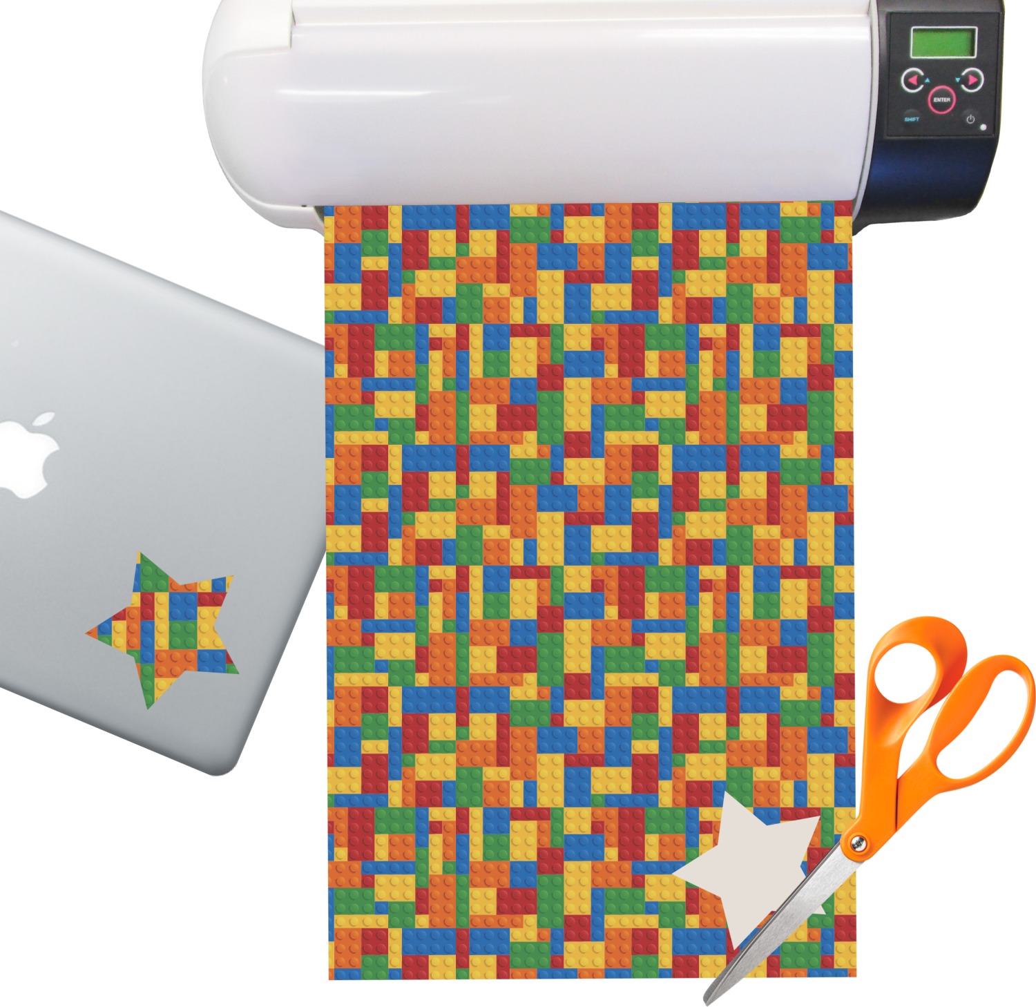 Building Blocks Sticker Vinyl Sheet (Permanent) - YouCustomizeIt