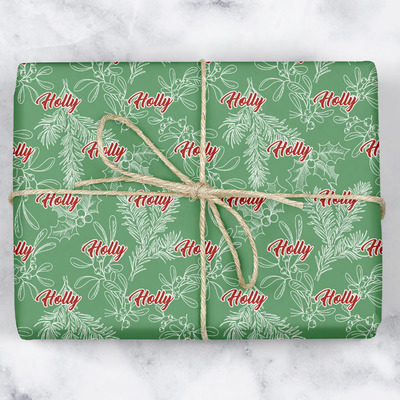 Christmas Holly Wrapping Paper (Personalized) - YouCustomizeIt