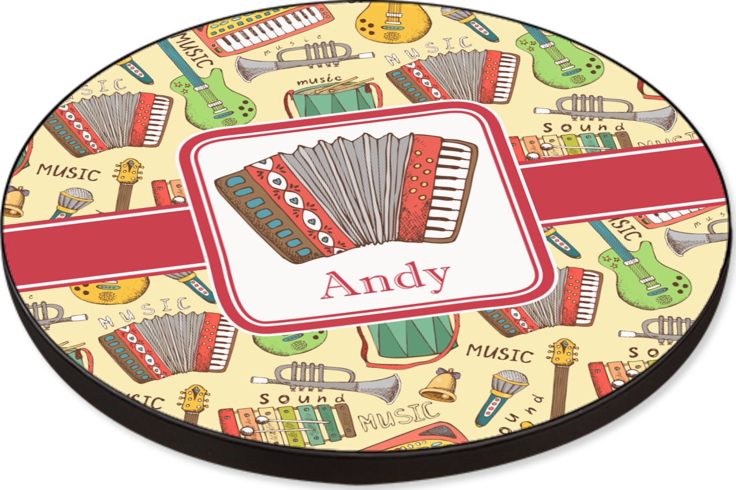 Vintage Musical Instruments Round Table (Personalized) - YouCustomizeIt
