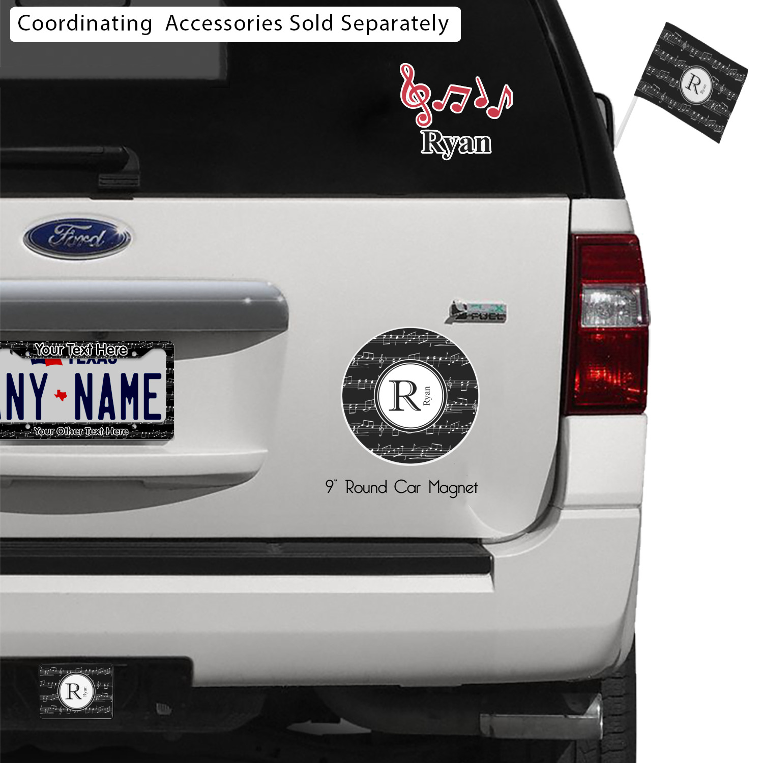 Custom Musical Notes License Plate Frame - Style A (Personalized ...