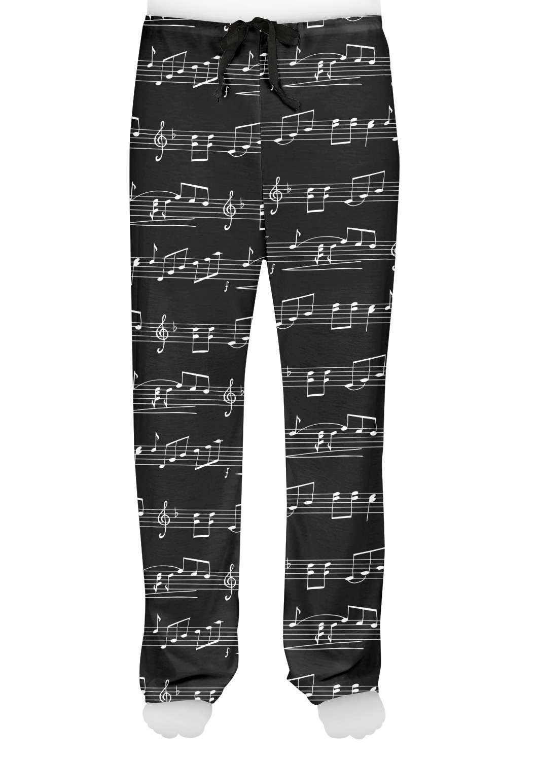 Musical Notes Mens Pajama Pants - L (Personalized) - YouCustomizeIt