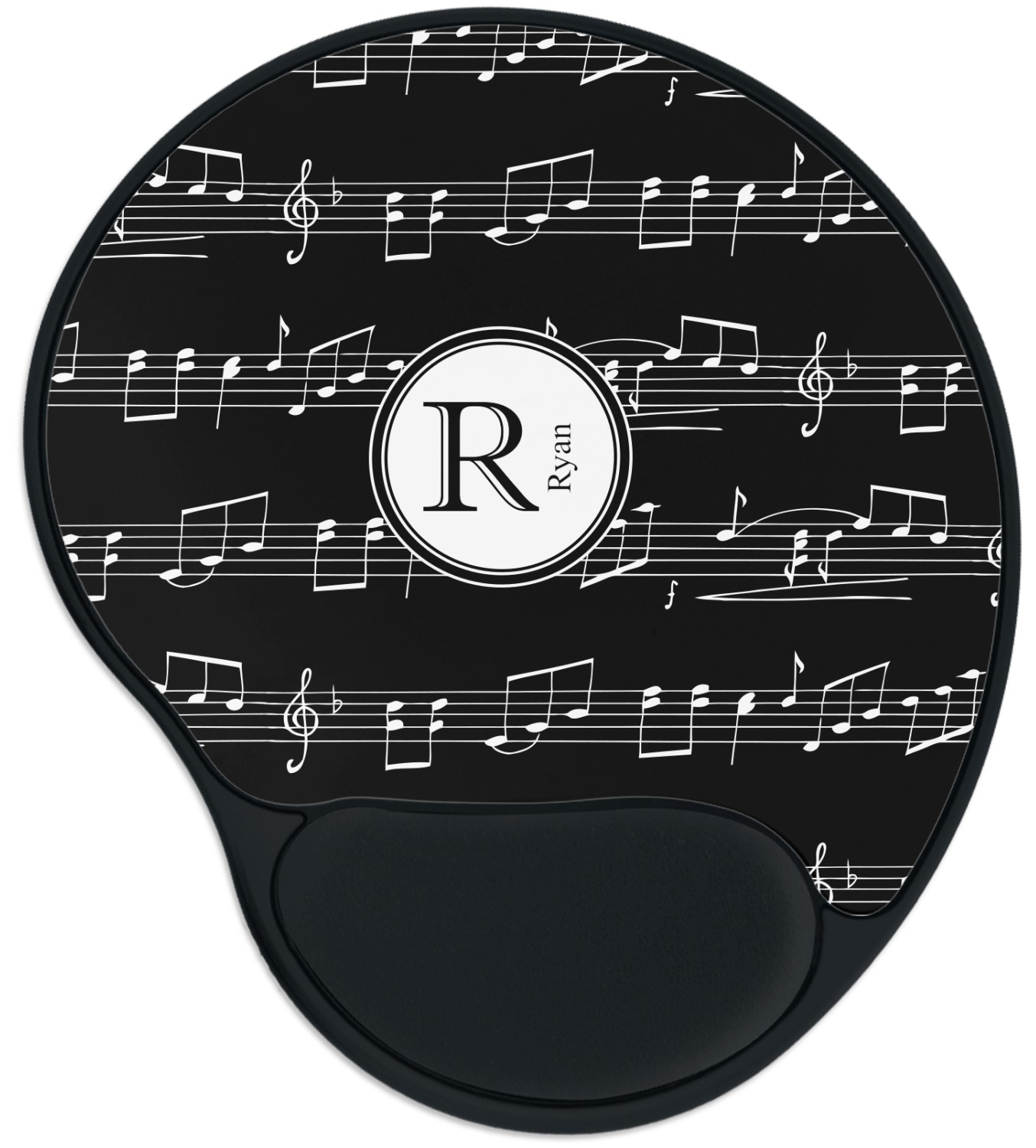 Musical Notes Mouse Pad with Wrist Support - YouCustomizeIt