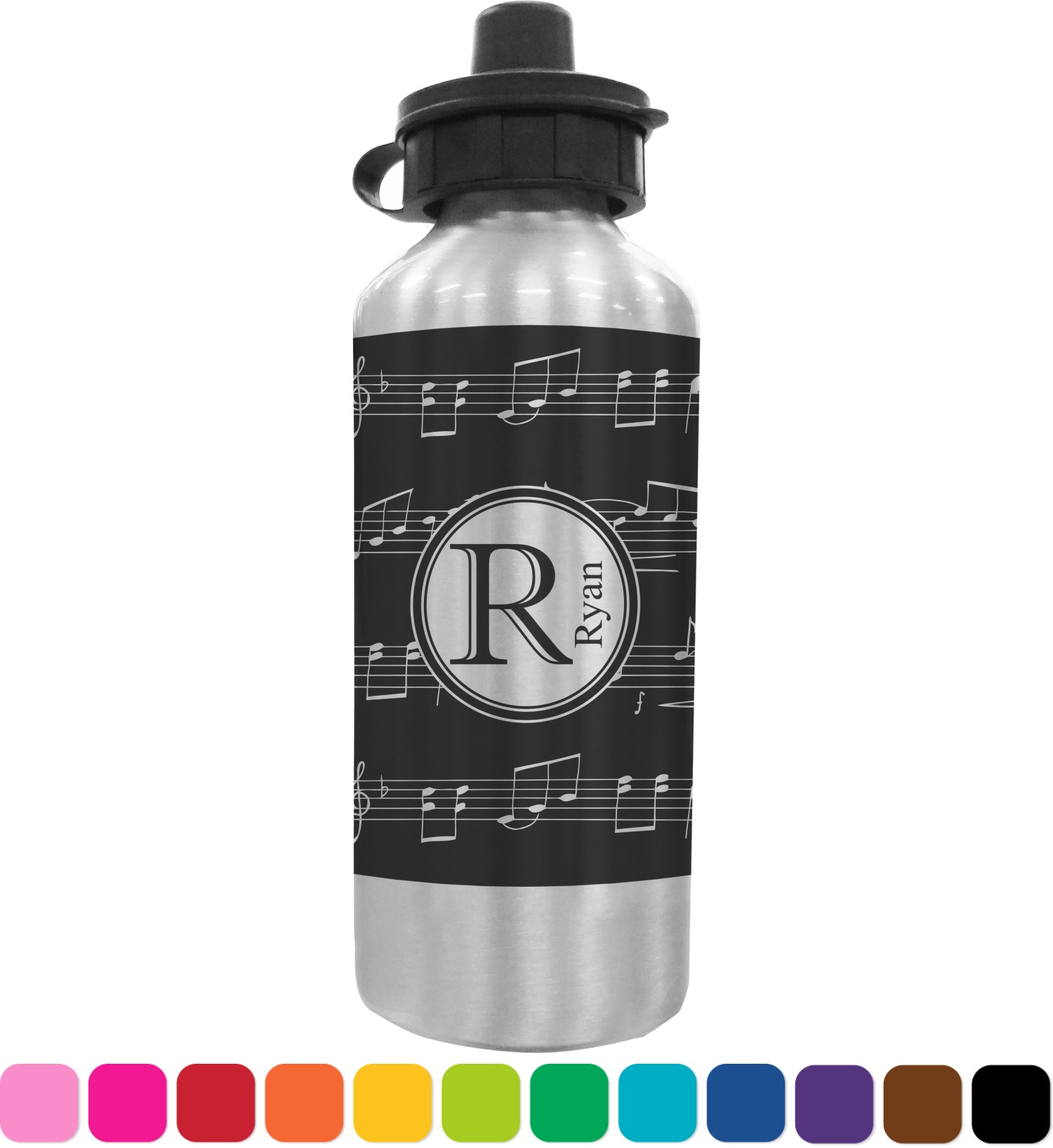 Musical Notes Water Bottle - Aluminum - 20 oz (Personalized ...