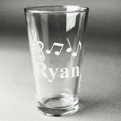 Musical Notes Pint Glass - Engraved (Personalized) - YouCustomizeIt