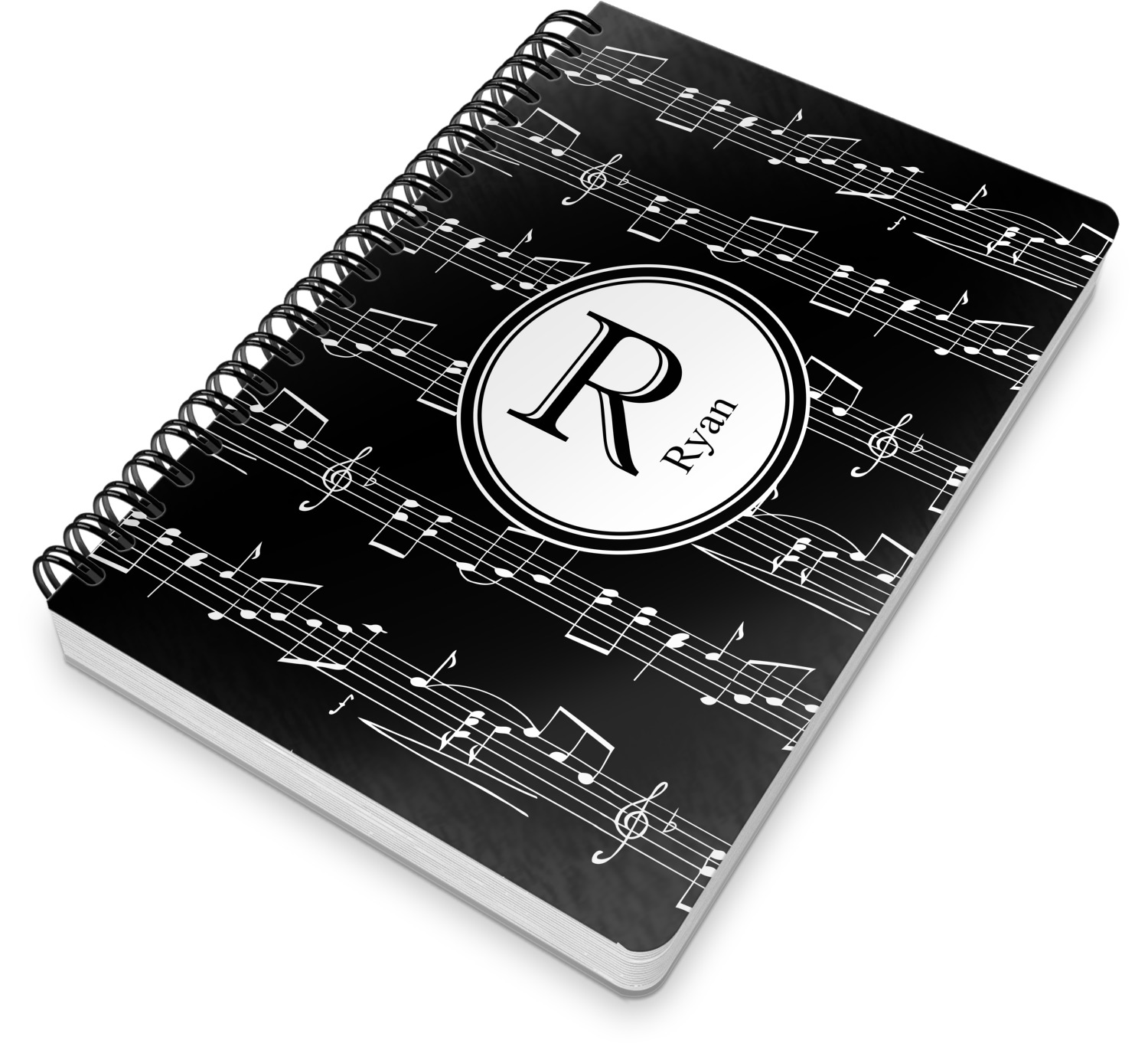 Musical Notes Spiral Bound Notebook - 7x10 (Personalized) - YouCustomizeIt