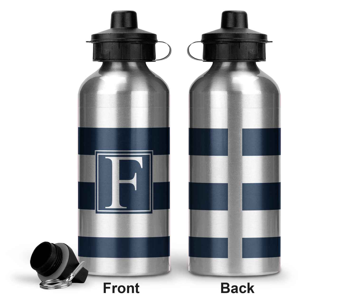 Horizontal Stripe Water Bottle - Aluminum - 20 oz (Personalized ...