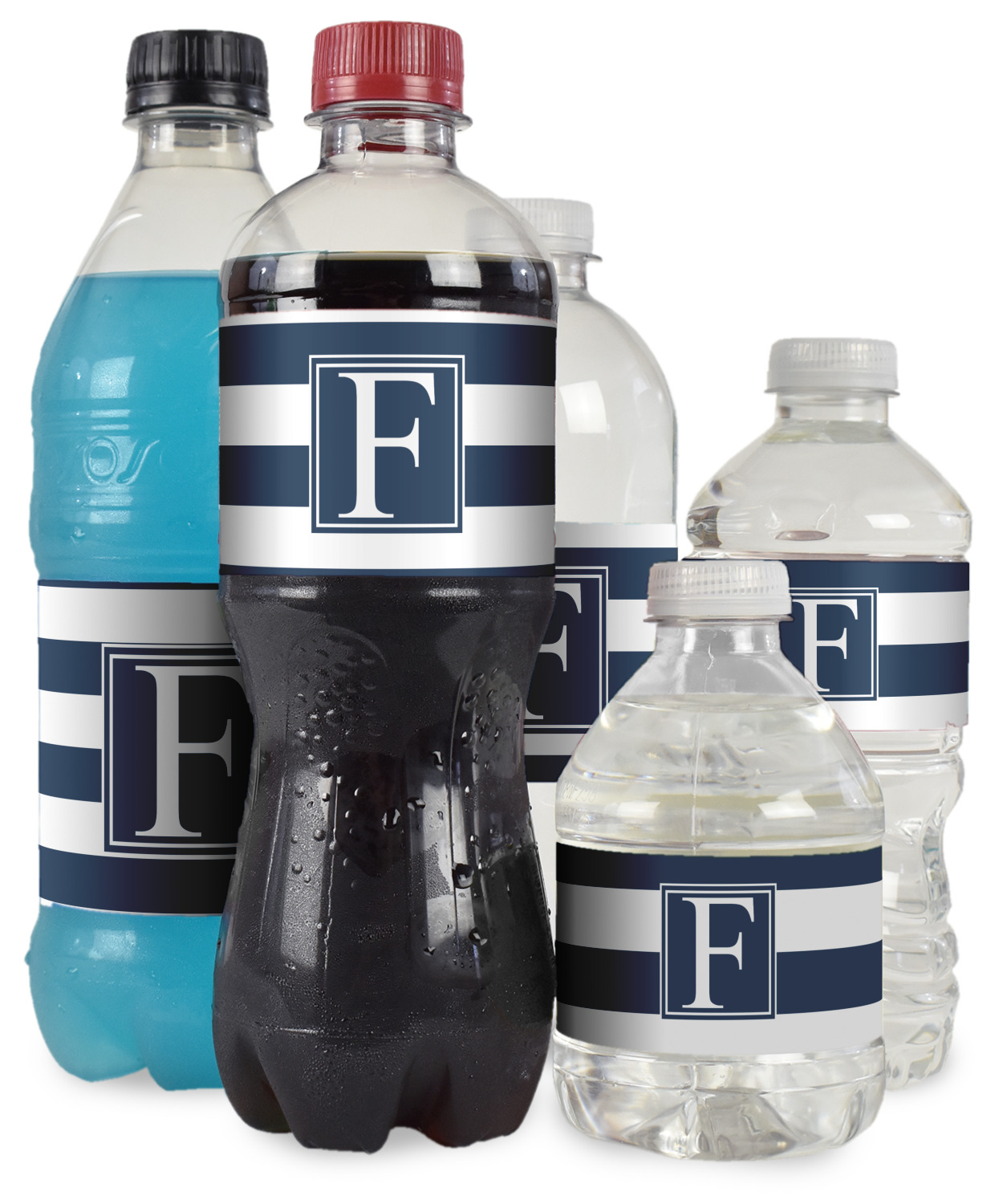 Custom Horizontal Stripe Water Bottle Labels - Custom Sized ...
