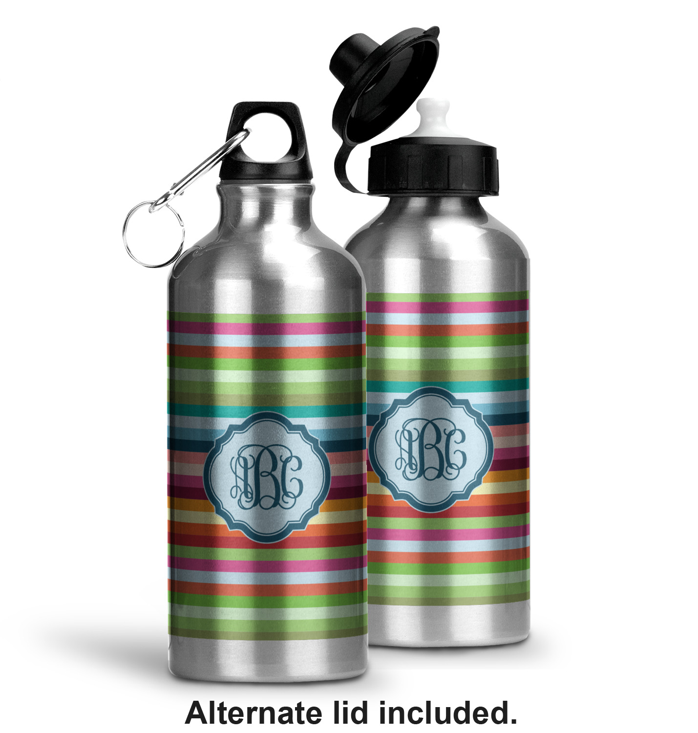 Retro Horizontal Stripes Water Bottle - Aluminum - 20 oz (Personalized ...