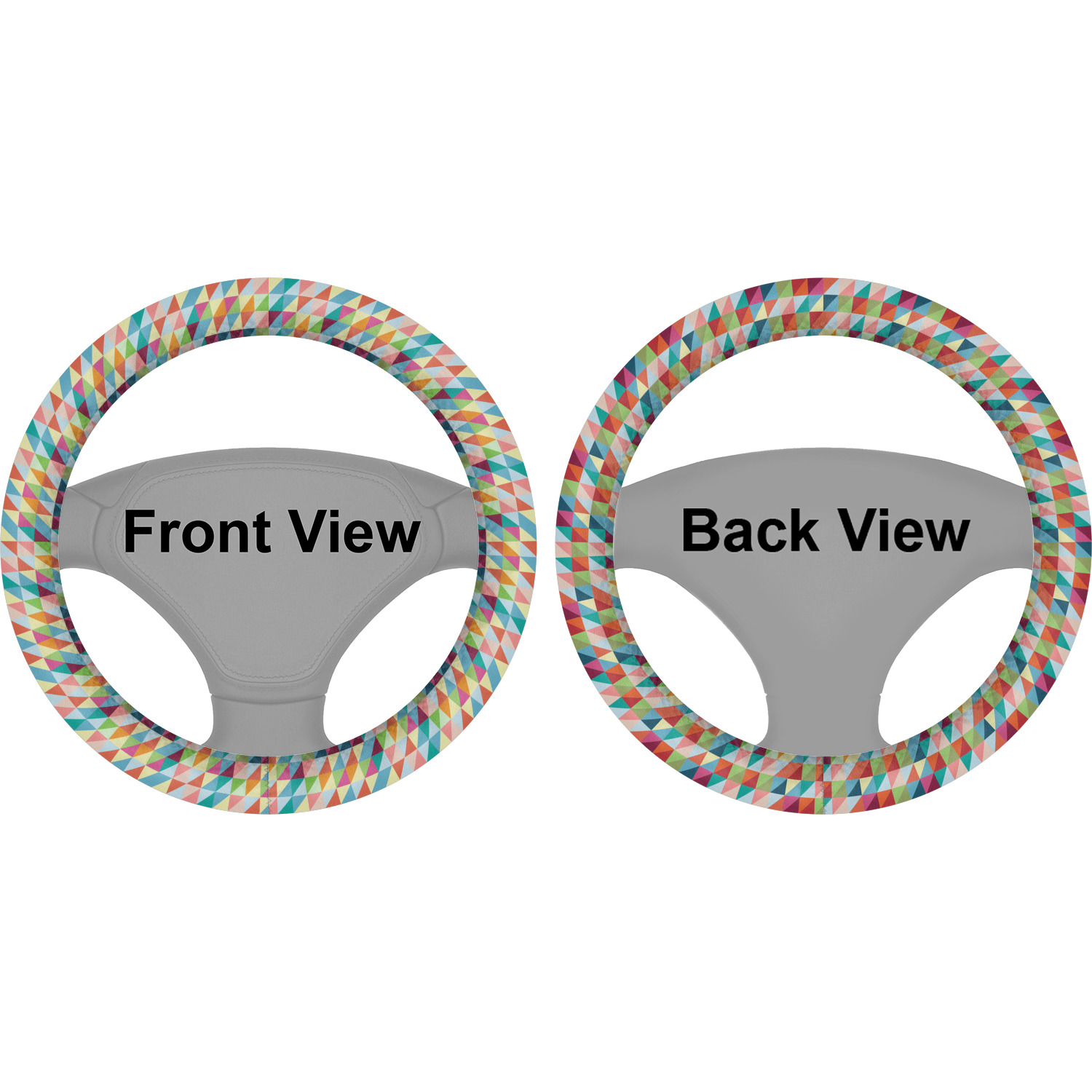 Retro Triangles Steering Wheel Cover (Personalized) - YouCustomizeIt