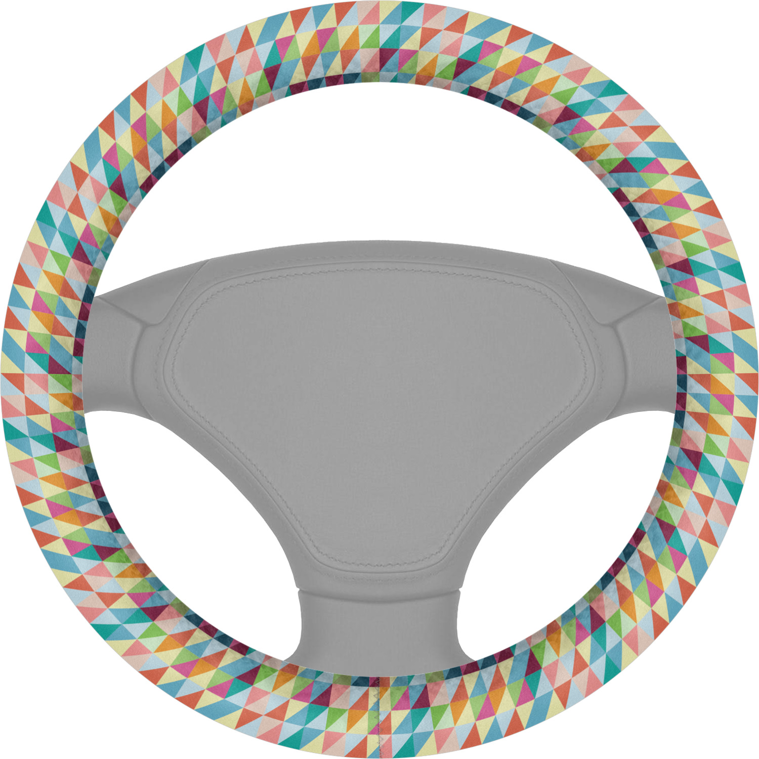 Retro Triangles Steering Wheel Cover (Personalized) - YouCustomizeIt