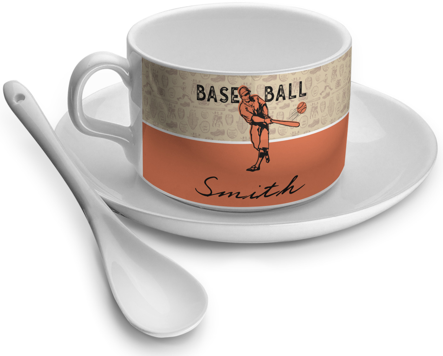 Retro Baseball Tea Cup - Single (Personalized) - YouCustomizeIt