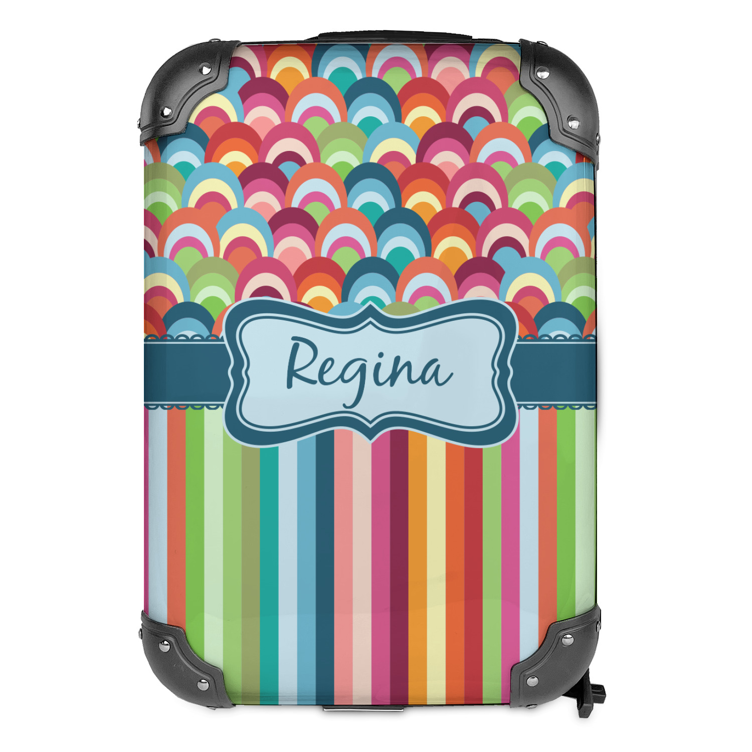 Custom Retro Scales & Stripes Kids Hard Shell Backpack (Personalized ...