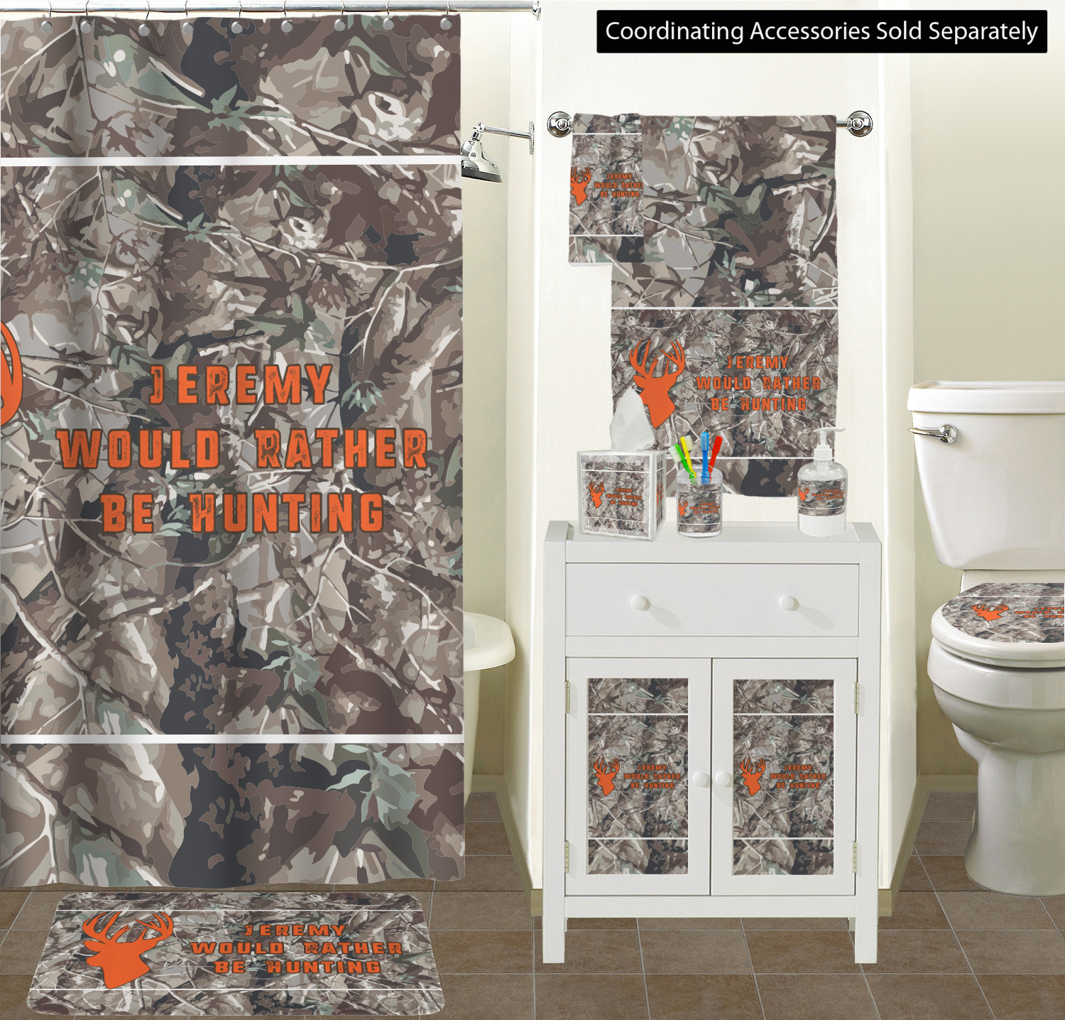Custom Hunting Camo Memory Foam Bath Mat (Personalized) | YouCustomizeIt