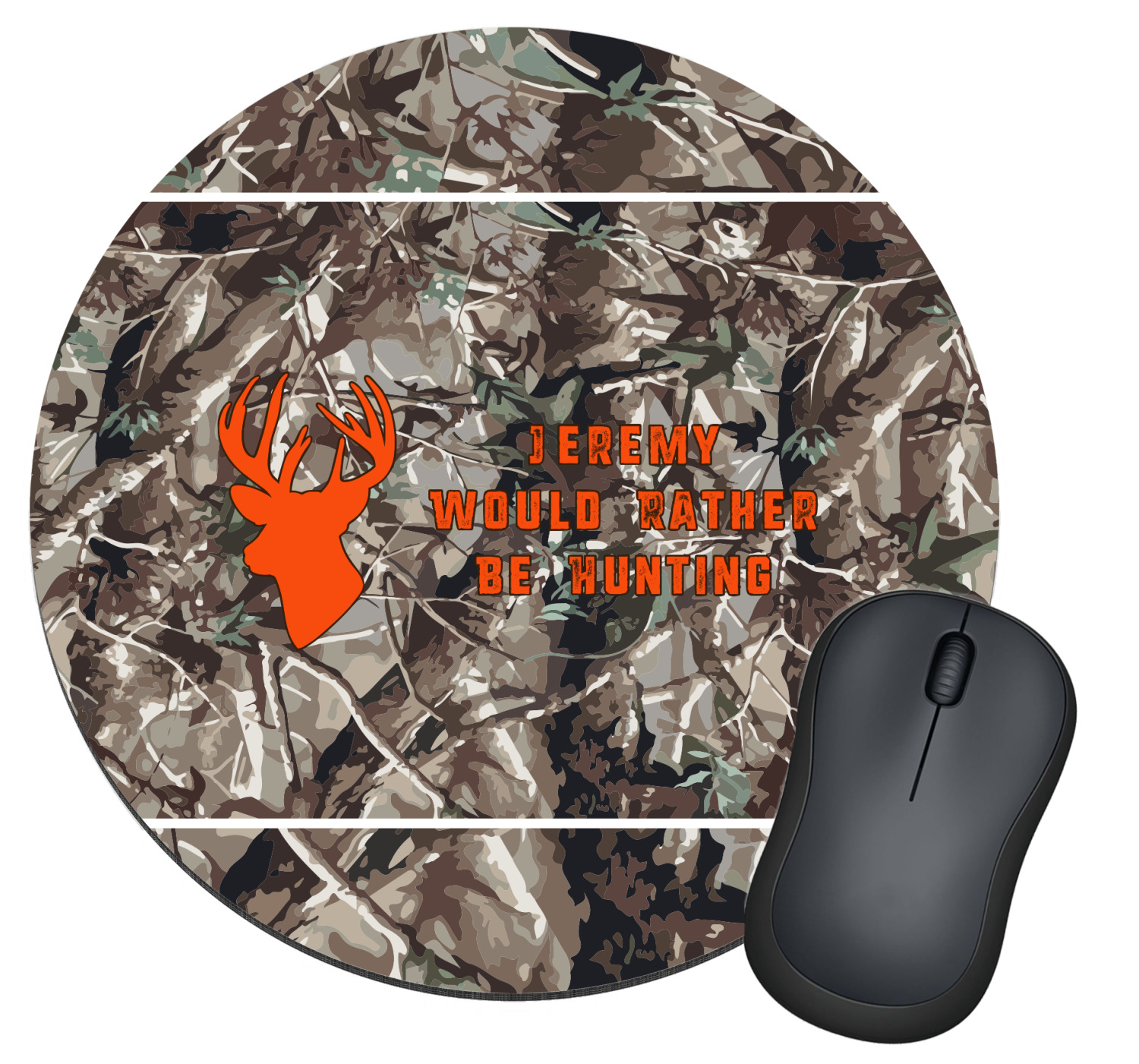 Hunting Camo Round Mouse Pad (Personalized) - YouCustomizeIt