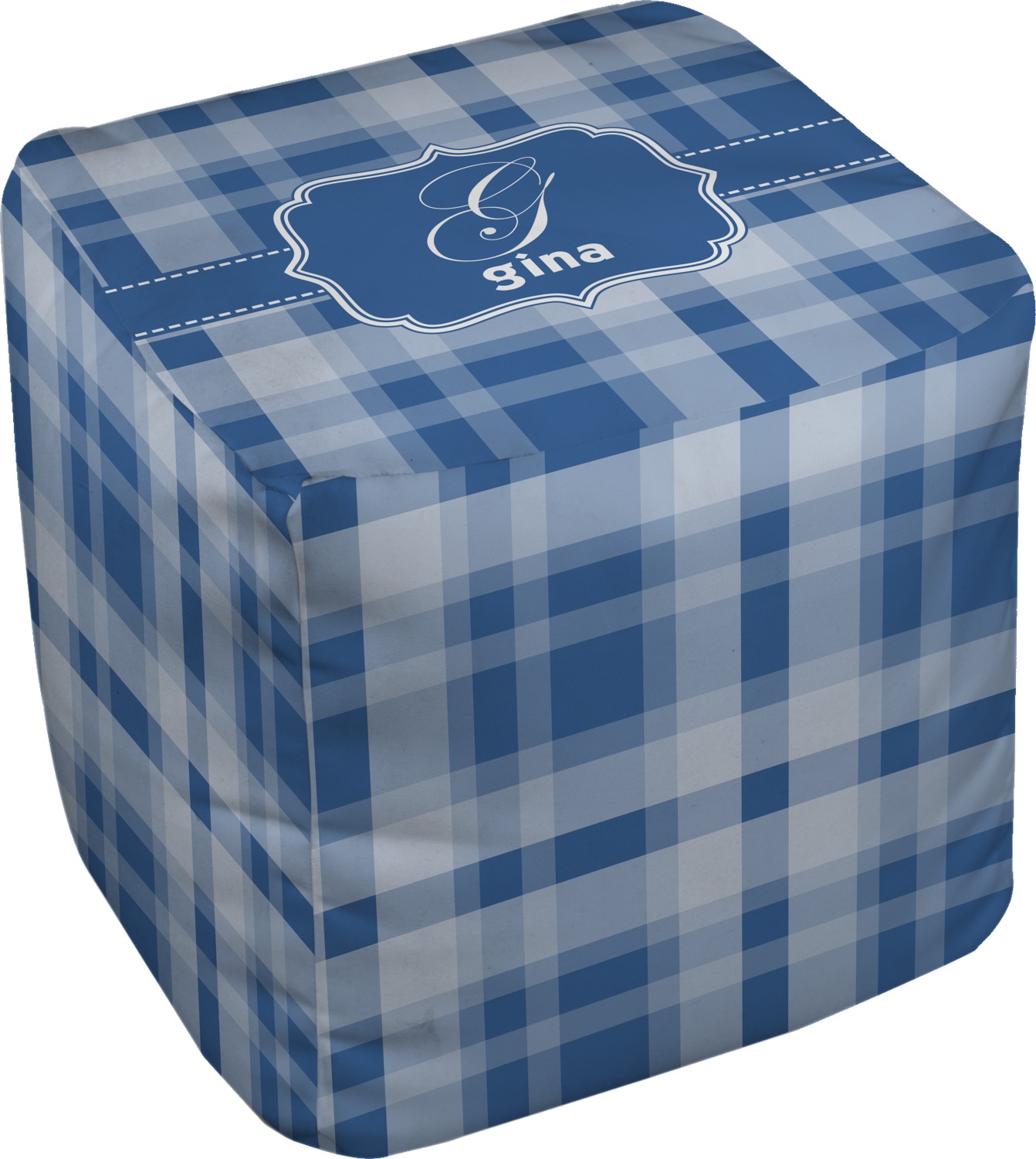Custom Plaid Cube Pouf Ottoman (Personalized) | YouCustomizeIt