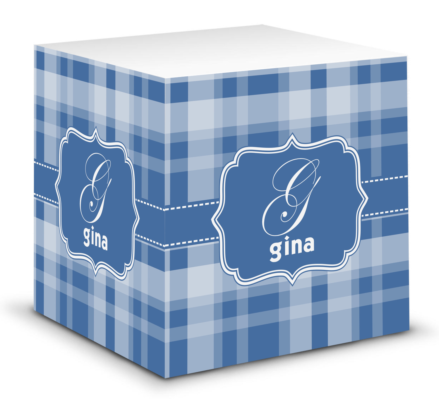 Plaid Sticky Note Cube (Personalized) - YouCustomizeIt