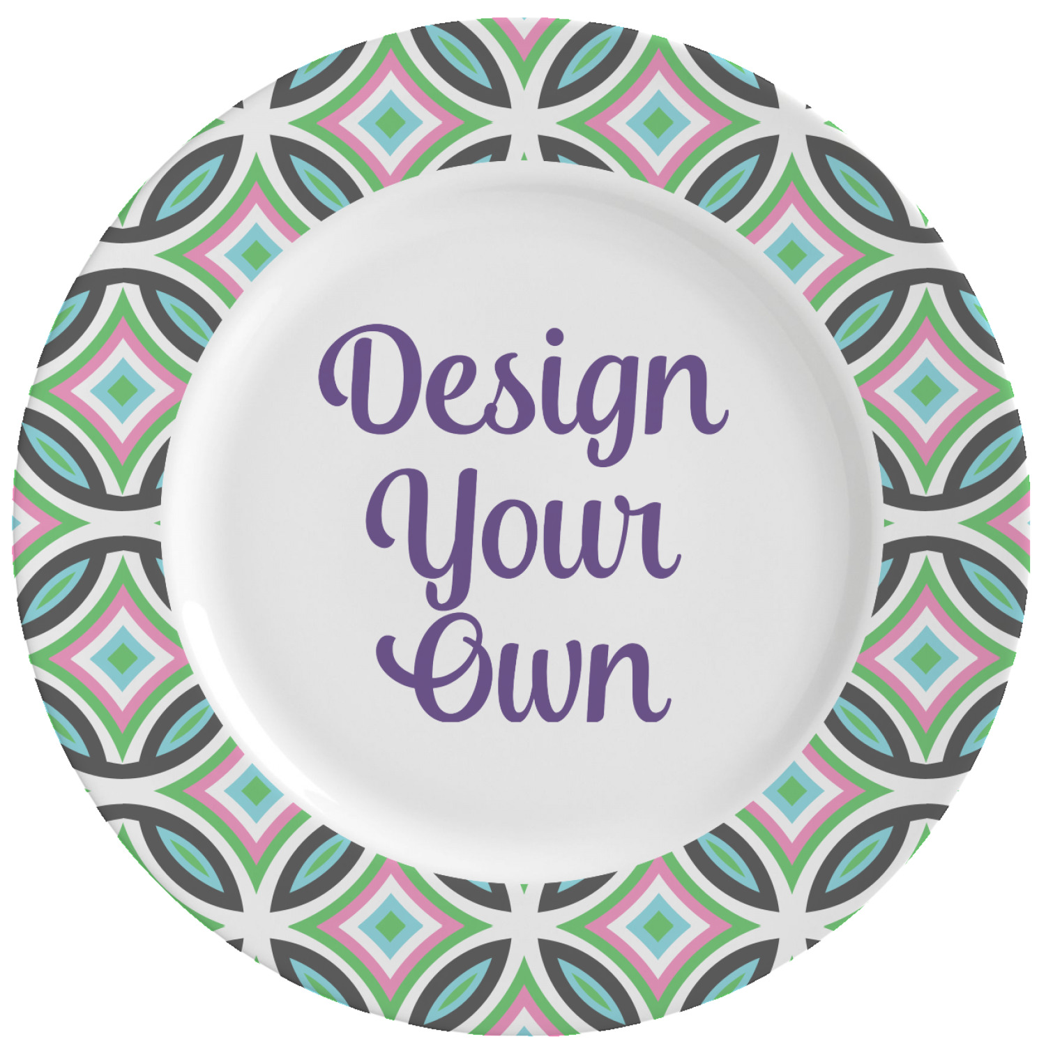 Geometric Circles Ceramic Dinner Plates (Set of 4) (Personalized ...