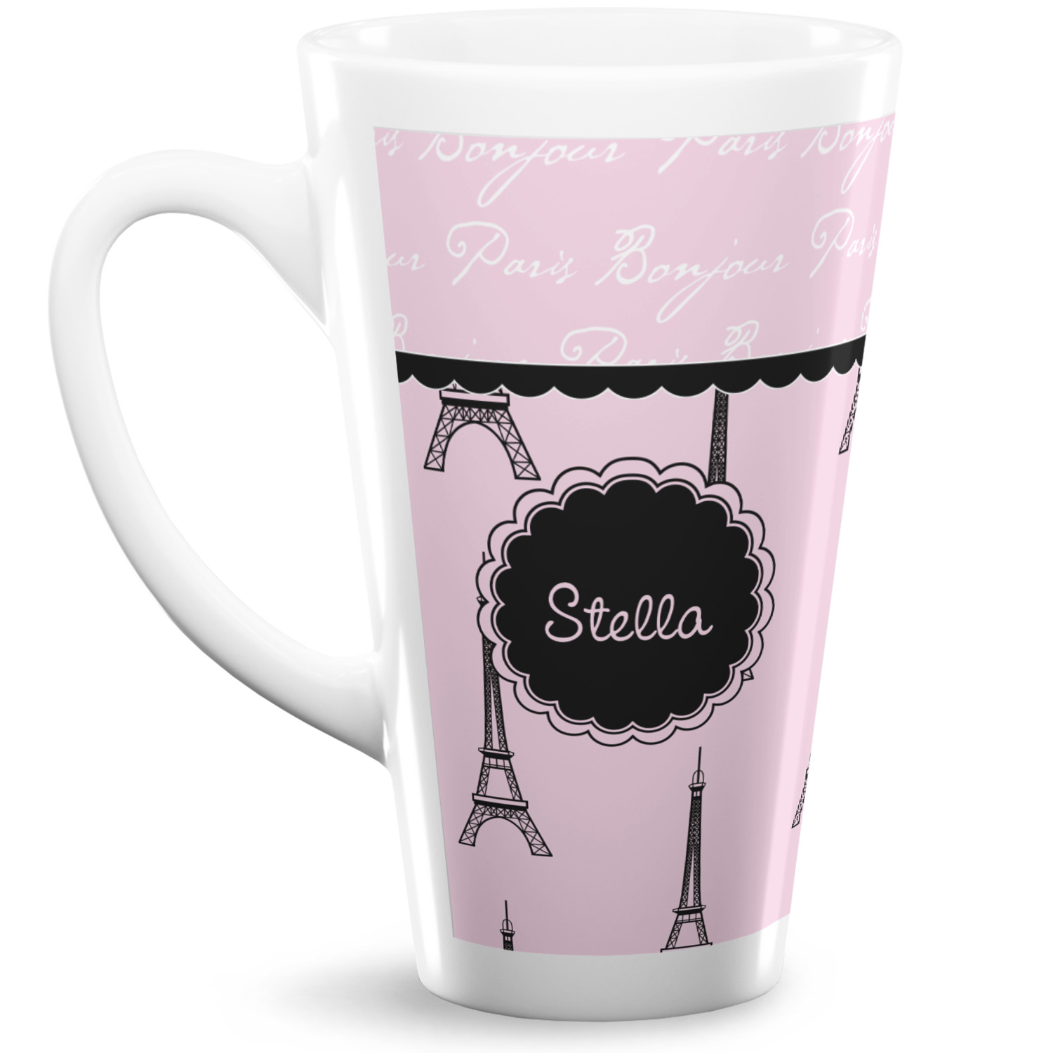 Paris & Eiffel Tower Latte Mug (Personalized) - YouCustomizeIt