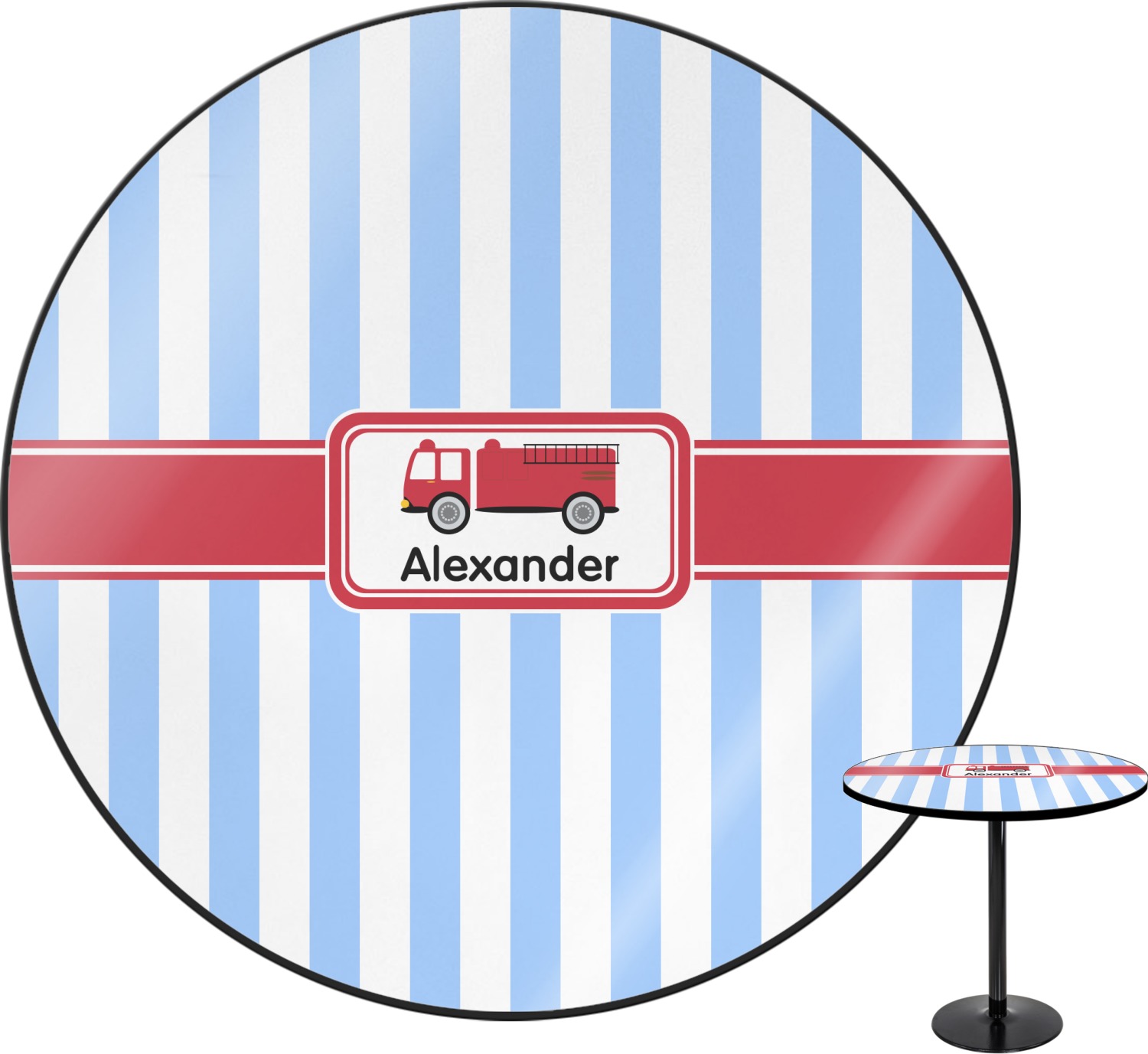 Custom Firetruck Round Table (Personalized) | YouCustomizeIt