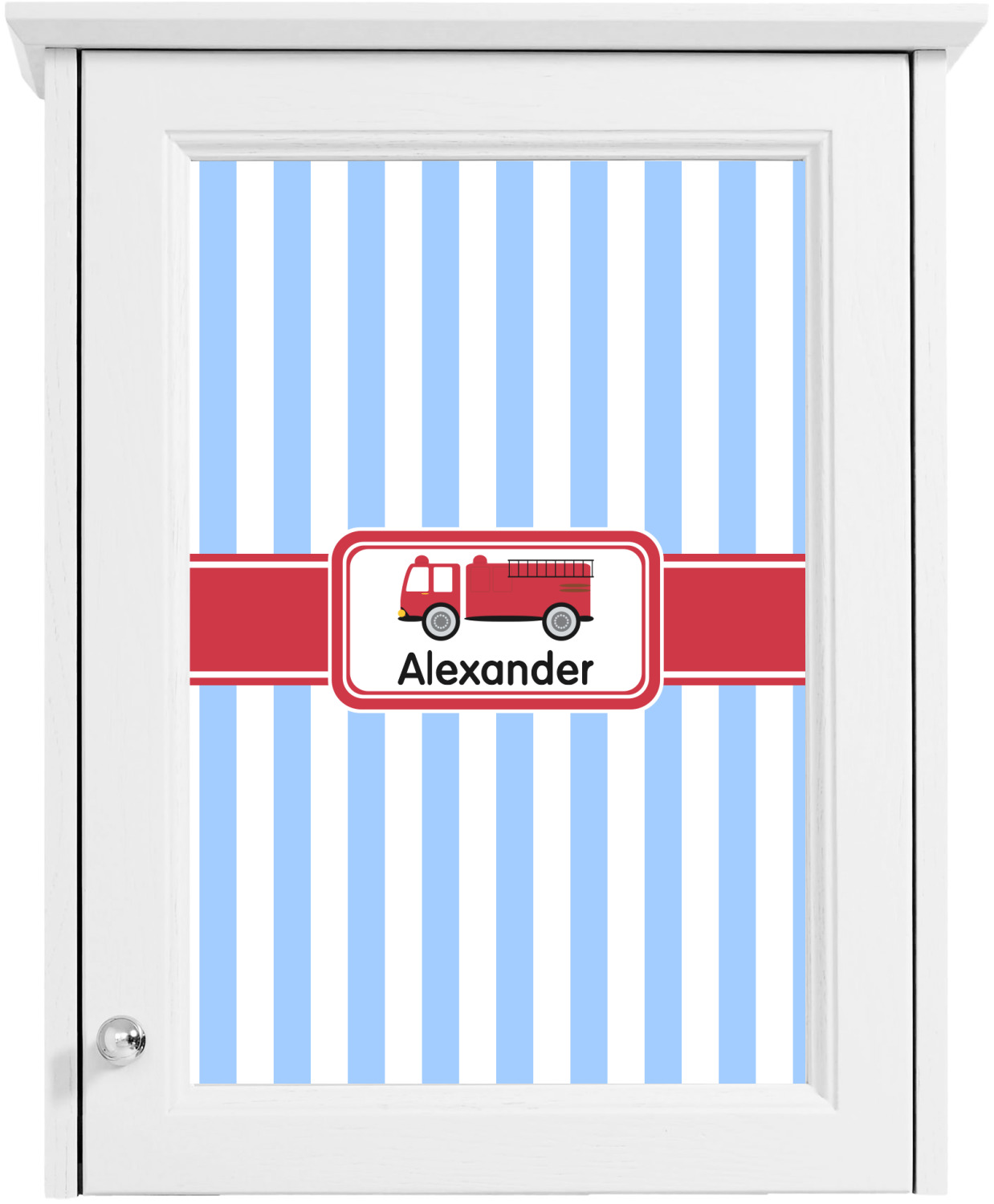 Firetruck Cabinet Decal - Custom Size (Personalized) - YouCustomizeIt