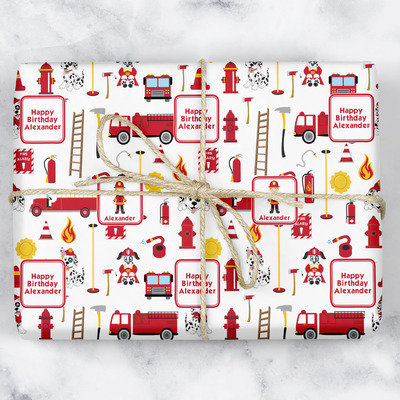 Firefighter Character Wrapping Paper (Personalized) - YouCustomizeIt