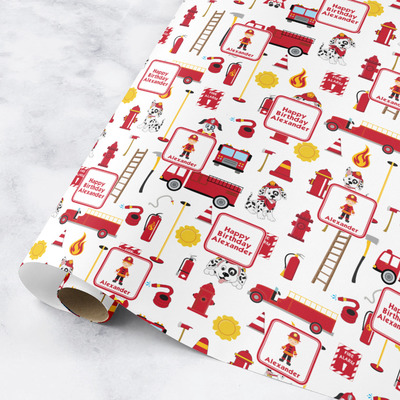 Custom Firefighter Character Wrapping Paper (Personalized) | YouCustomizeIt