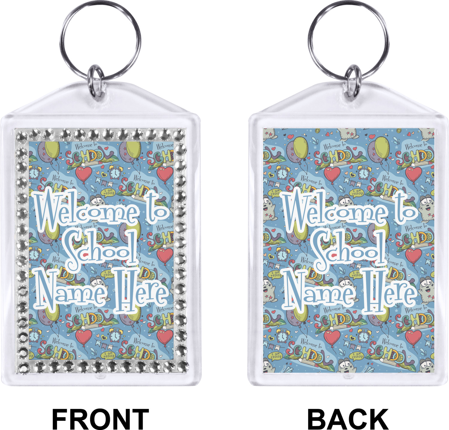 Welcome to School Bling Keychain (Personalized) - YouCustomizeIt
