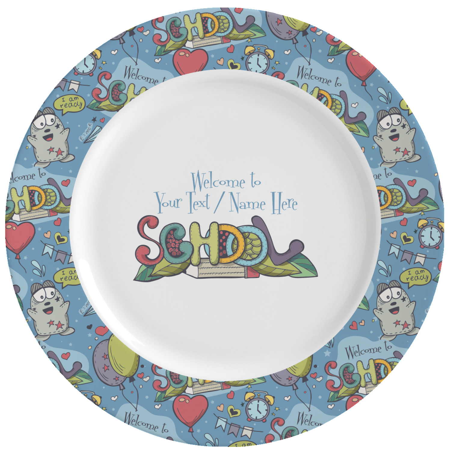 Welcome to School Ceramic Dinner Plates (Set of 4) (Personalized ...