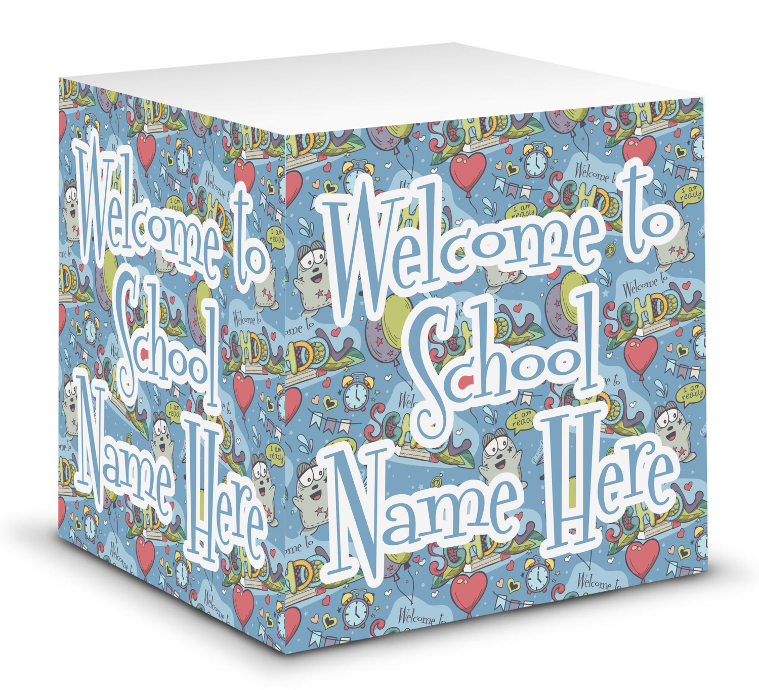 Custom Welcome to School Sticky Note Cube (Personalized) | YouCustomizeIt