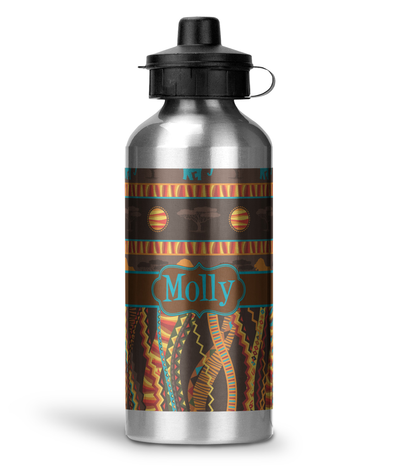 African Lions & Elephants Water Bottle - Aluminum - 20 oz (Personalized ...