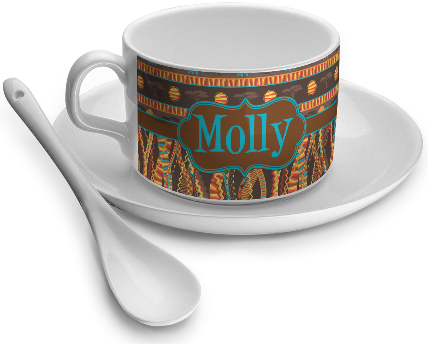 African Lions & Elephants Tea Cup - Single (Personalized) - YouCustomizeIt