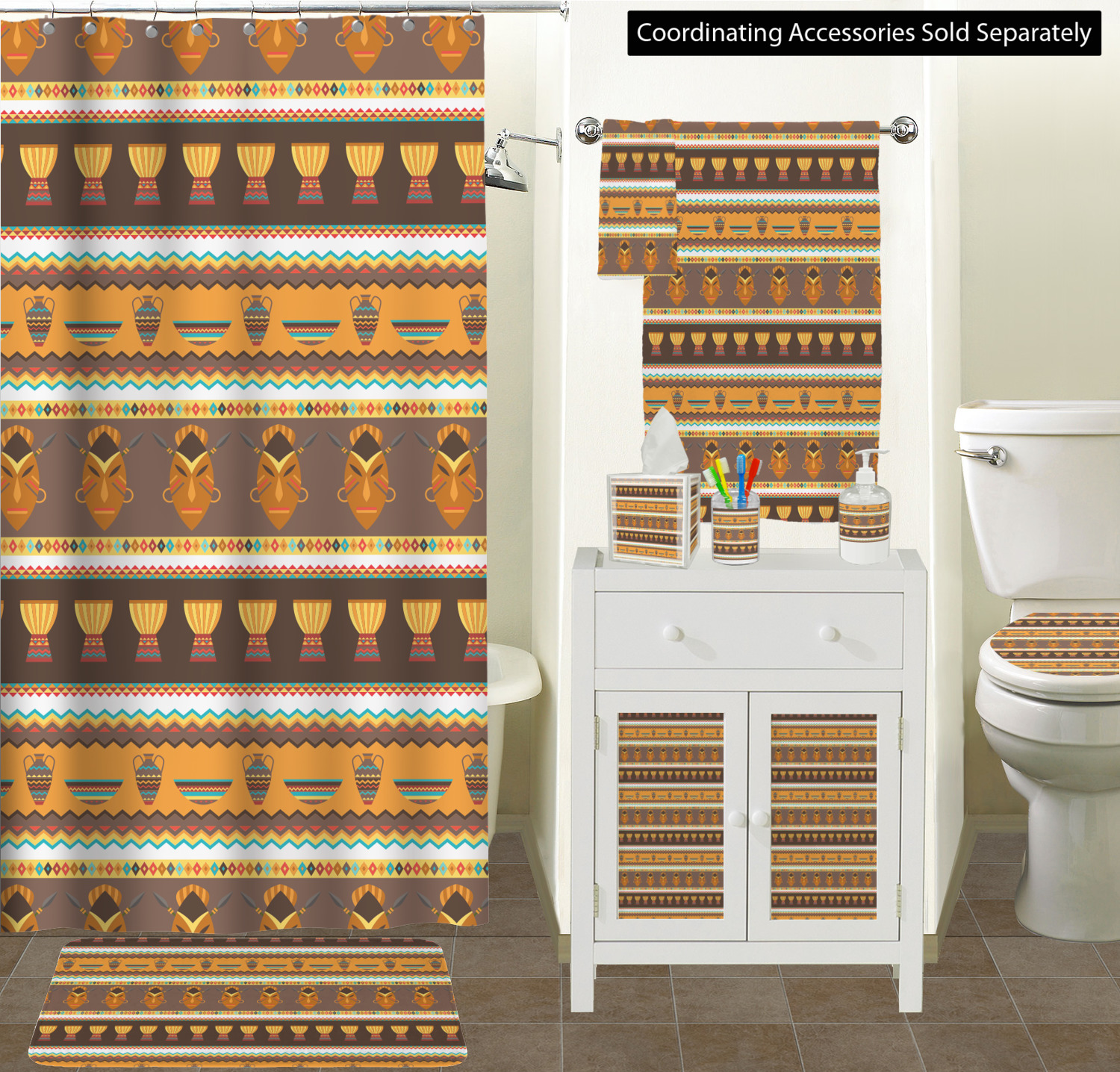 African Masks Cabinet Decal - Custom Size - YouCustomizeIt