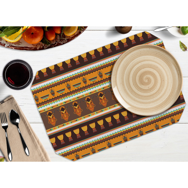 Custom African Masks Dining Table Mat - Octagon | YouCustomizeIt