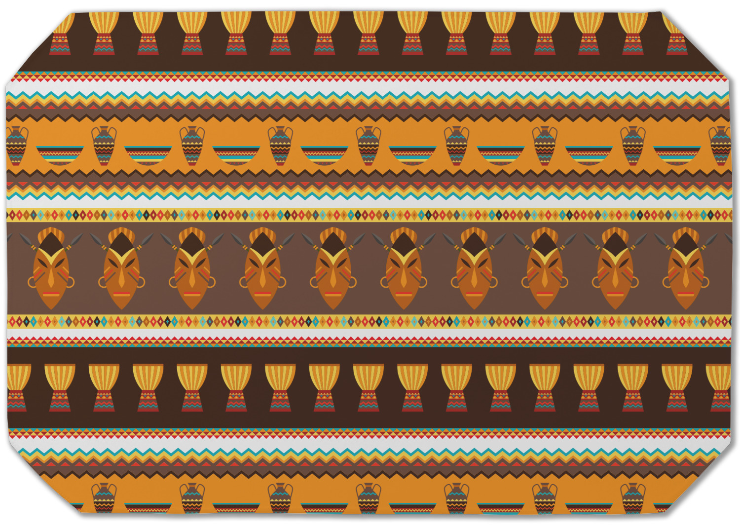 Custom African Masks Dining Table Mat - Octagon | YouCustomizeIt