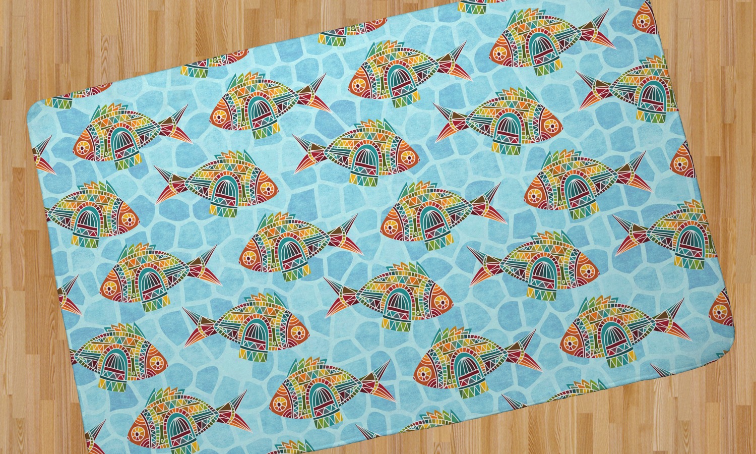 Mosaic Fish Area Rug - YouCustomizeIt