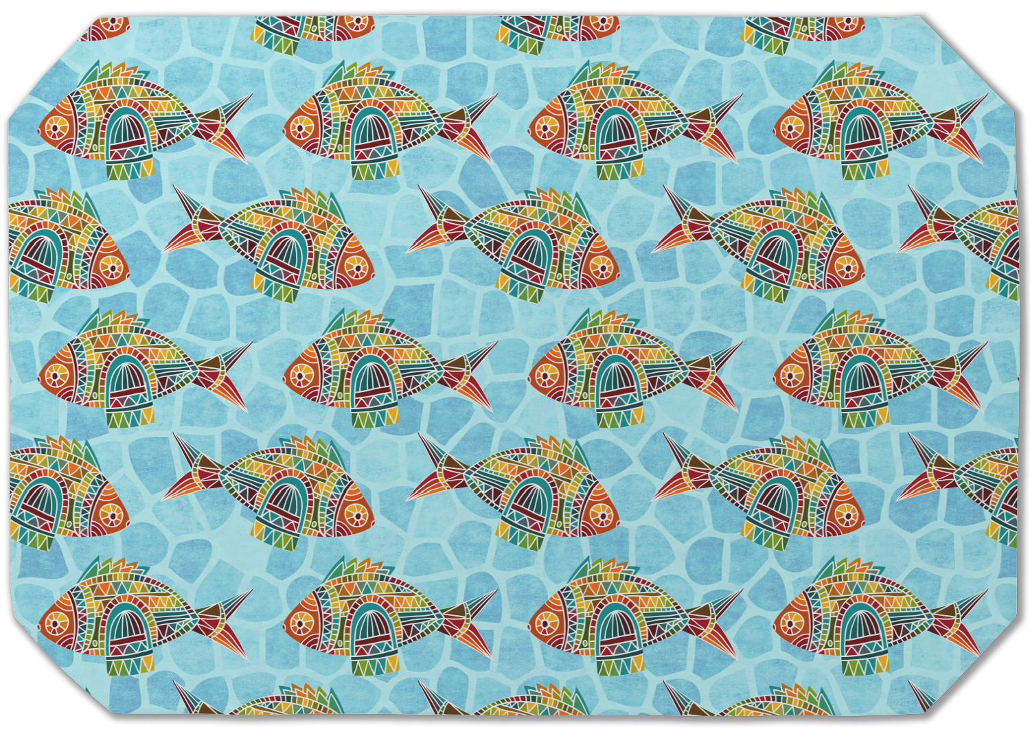Custom Mosaic Fish Dining Table Mat - Octagon | YouCustomizeIt